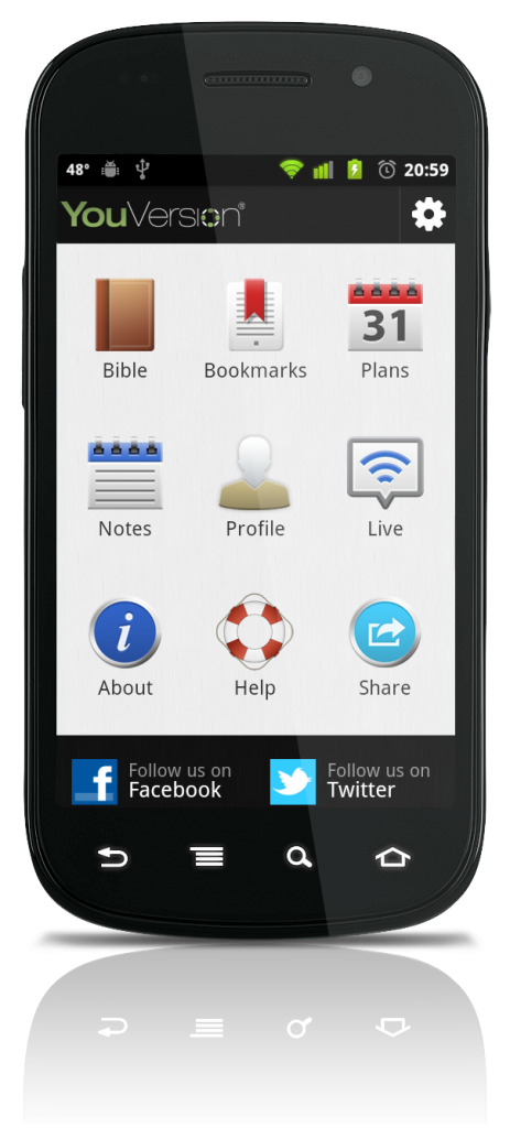 The Bible App™ Dashboard Launcher on a Google Nexus - YouVersion